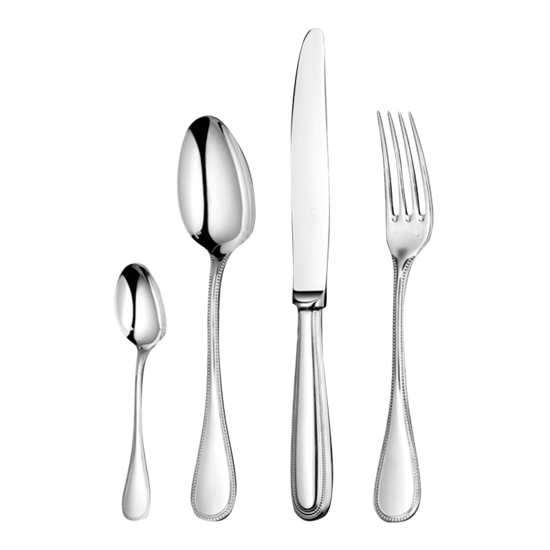 4 Piece Sterling Silver Flatware Set Perles